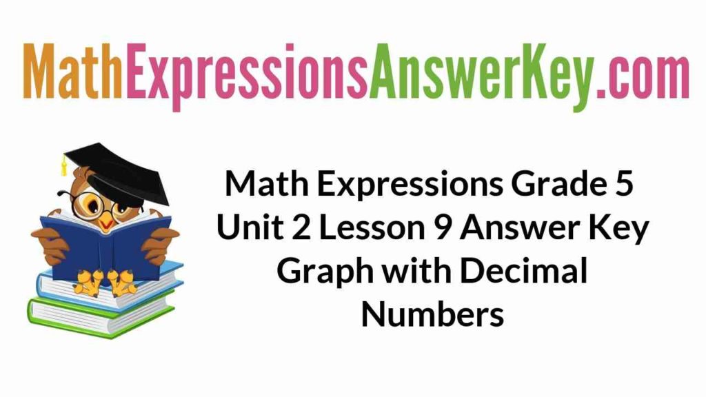 Math Expressions Grade 5 Unit 2 Lesson 9 Answer Key Graphs with Decimal Numbers – Math ...